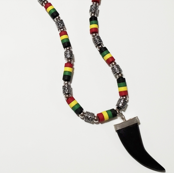 Accessories | Mens Rasta Bead Animal Fang Shaped Pendant | Poshmark